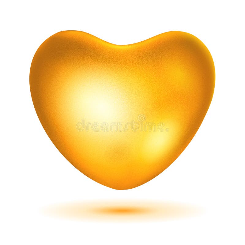 Grand coeur d'or illustration de vecteur. Illustration du romantique ...