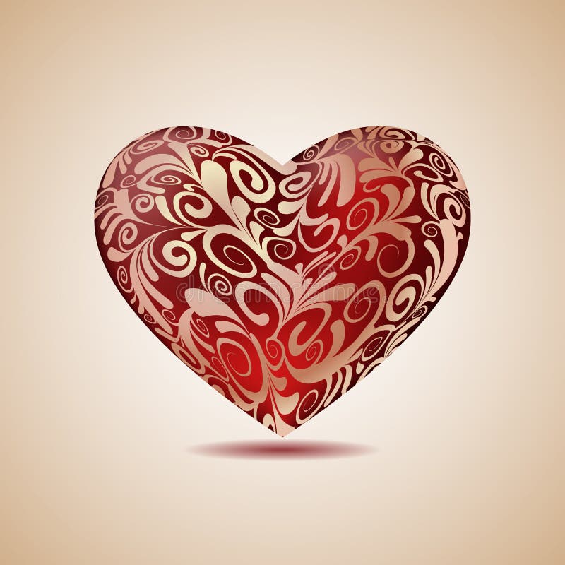 Grand coeur rouge illustration stock. Illustration du ombre - 102869