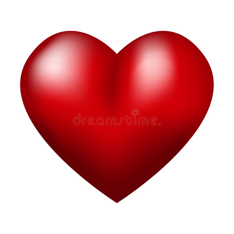 Grand Coeur Rouge Avec Des Points Culminants Illustration de Vecteur ...