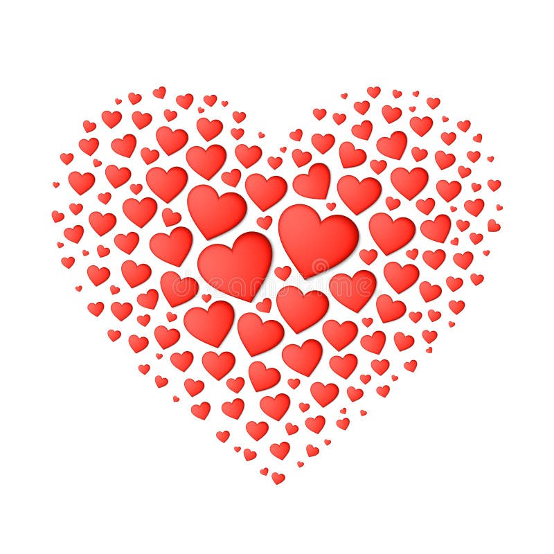 Grand Coeur Rouge De Le Petit Illustration de Vecteur - Illustration du ...