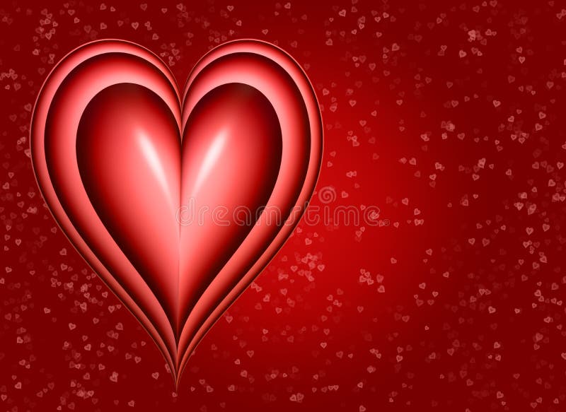Grand Coeur Rouge De Valentines Illustration Stock - Illustration du ...