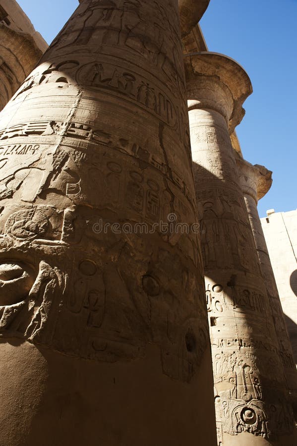 Grand Columns of Karnak Temple Stock Photo - Image of stone, carving ...