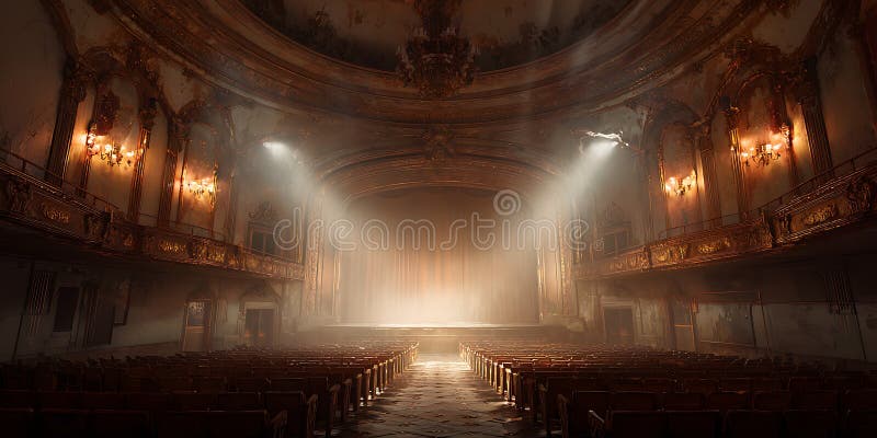 Grand Concert Hall Dramatic Lighting Stage Performance Audience View ...