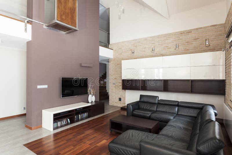 Grand Design - Spacious Living Room Stock Image - Image of construction ...