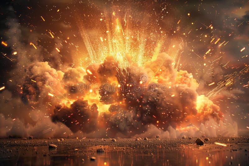 Grand Display of Fireworks Exploding with Vibrant Sparks and Smoke ...