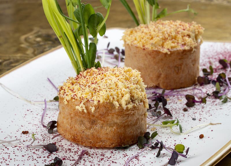 Grand Eclairs with Cod Liver. Classic Retro Russian Dish Stock Photo ...