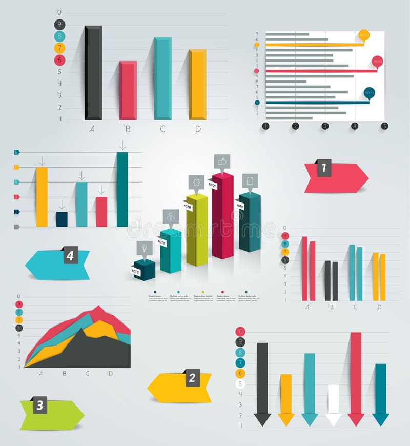 Grand Ensemble De Diagrammes Infographic Illustration de Vecteur ...