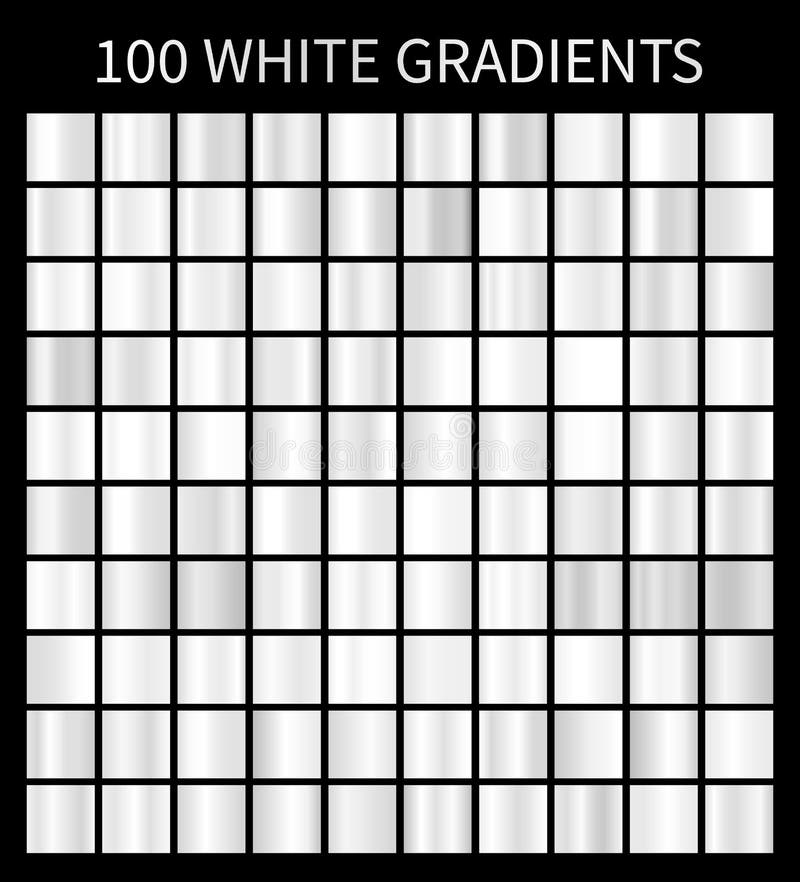 Grand Ensemble Des Gradients 100 Blancs Illustration de Vecteur ...