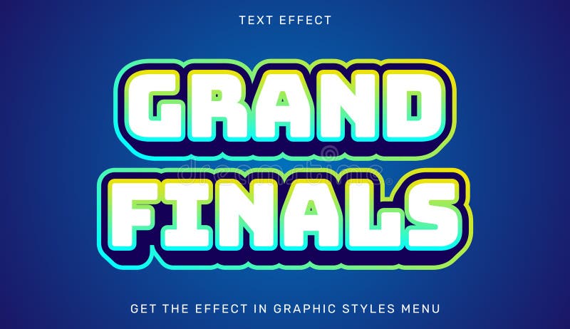 Grand Finals Editable Text Effect in 3d Style Stock Vector ...