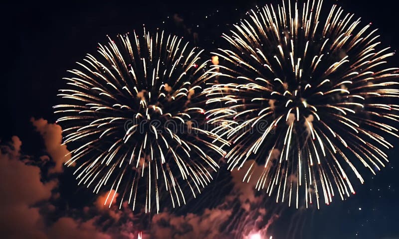 Grand Firework Display with Layered Explosions of Light and Color, Each ...