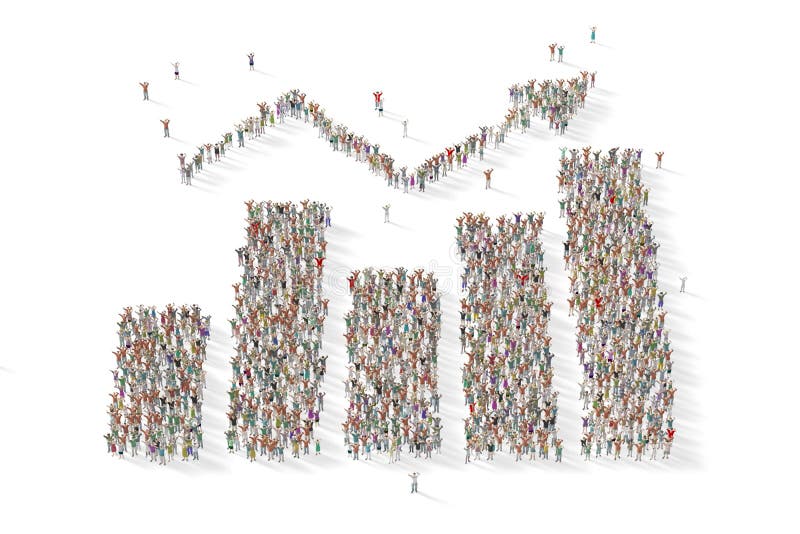 Grand Groupe De Personnes Sous Forme De Graphique Illustration Stock ...