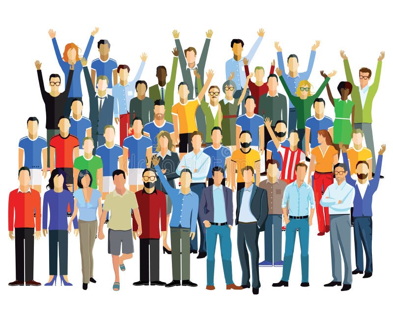 Grand Groupe De Spectateurs Illustration de Vecteur - Illustration du ...