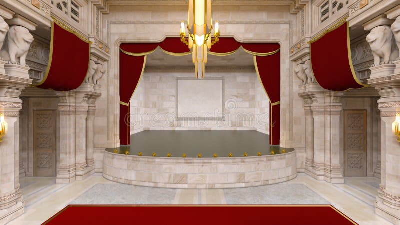 Grand hall stock illustration. Illustration of style - 85394237