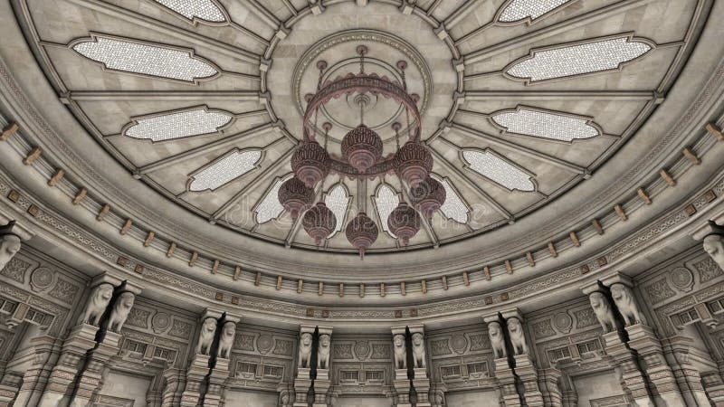 Grand Hall of Gothic Mansion, Room for Vampire. Halloween Stock Footage ...