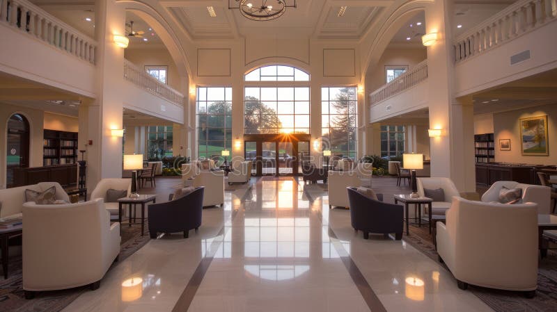 Grand Hall Interior with Elegant Decor and Impressive Architecture ...