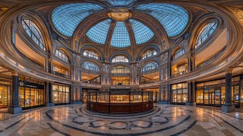 Grand Hall Interior of Landmark Building with Exquisite Domed Ceiling ...