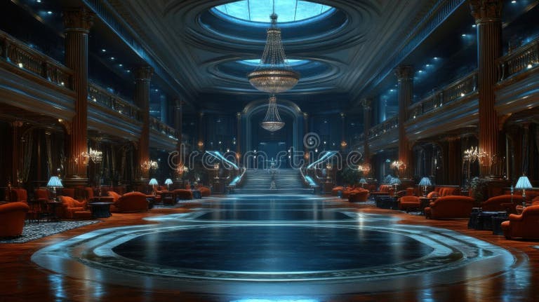 Grand Hall Interior, Opulent Lobby Stock Photo - Image of level ...