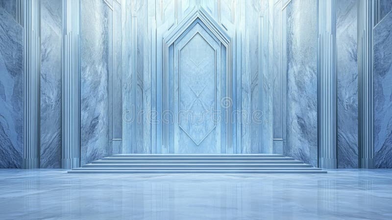 Grand Ice Palace Interior with Geometric Walls Stock Illustration ...