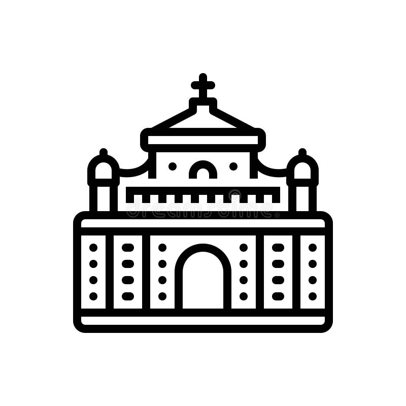 Black Line Icon for Grand, Magnificent and Building Stock Vector ...