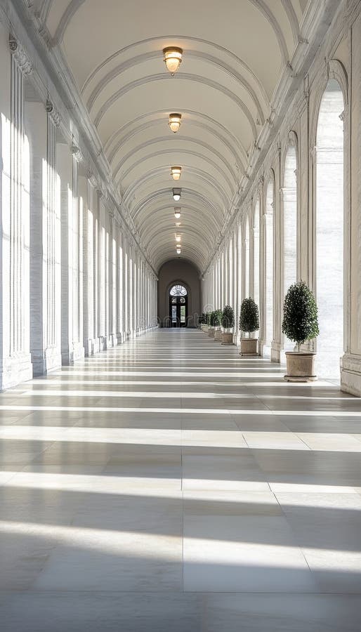 Grand Interior Hallway Marble Floors, Columns Architecture Neo ...