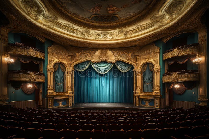Grand Interior Theater Hall. Generate Ai Stock Photo - Image of chinese ...