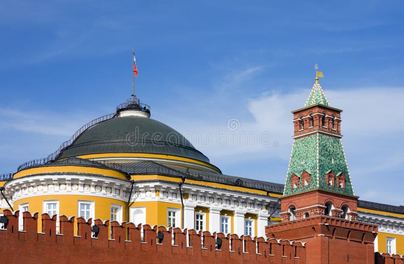 Grand Kremlin Palace and the Senate Tower Stock Image - Image of ...