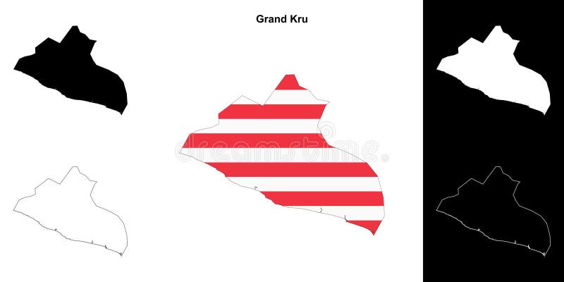 Grand Kru outline map stock illustration. Illustration of border ...