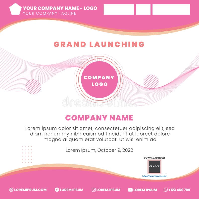 Grand Launching Application Template Feminine Design Stock Vector ...