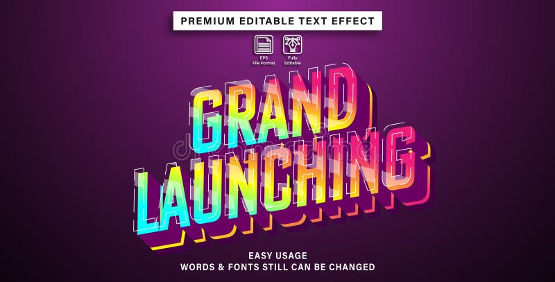 Grand Launching Store Text Effect Style Stock Vector - Illustration of ...