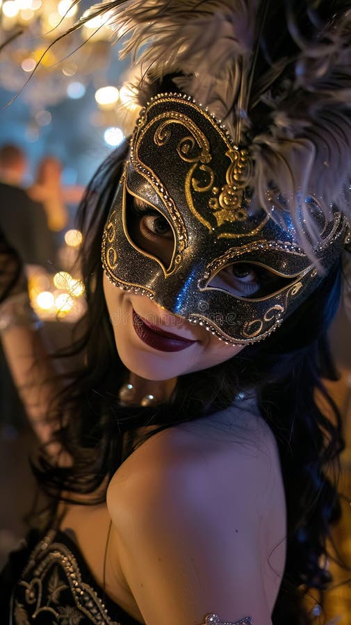 A Grand Masquerade Ball Where the Masks Come Alive at Midnight Stock ...