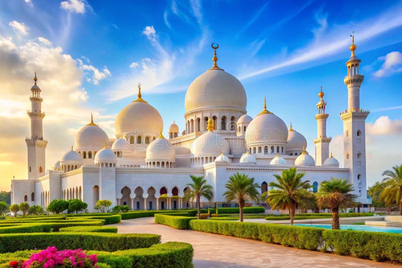 Grand Mosque in Abu Dhabi, UAE, Beautiful Architecture Stock ...