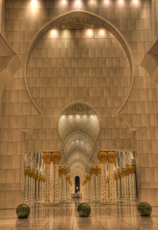 Grand Mosque Interior stock photo. Image of amazing, blue - 95490004