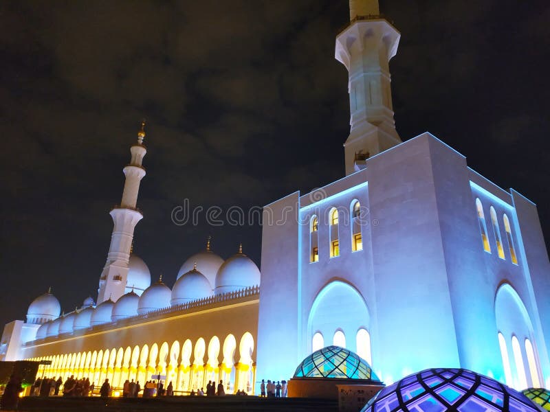 Grand Mosque Light outside stock photo. Image of tower - 186805874