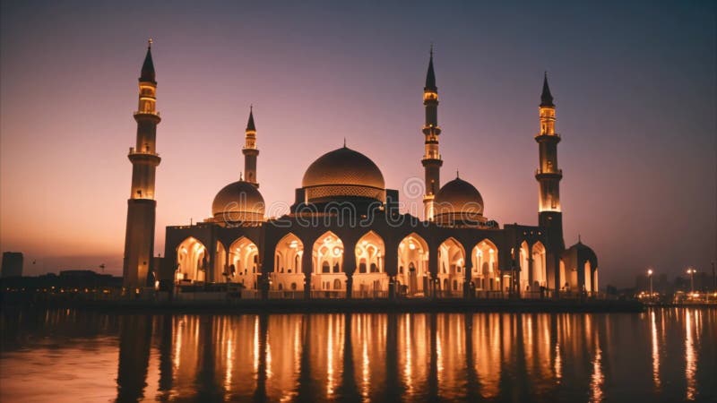 Grand Mosque with Reflection Stock Footage - Video of divine, muslim ...