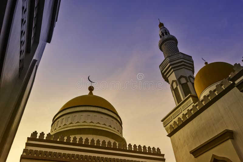 Grand Mosque Sunset stock photo. Image of east, arched - 44418728