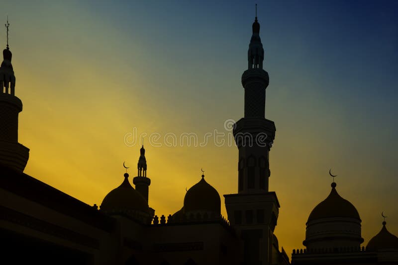 Islamic Building - Mosque at Evening Stock Photo - Image of historic ...