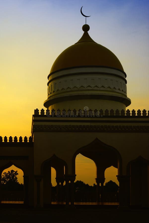 Grand Mosque Sunset stock photo. Image of light, east - 43429966