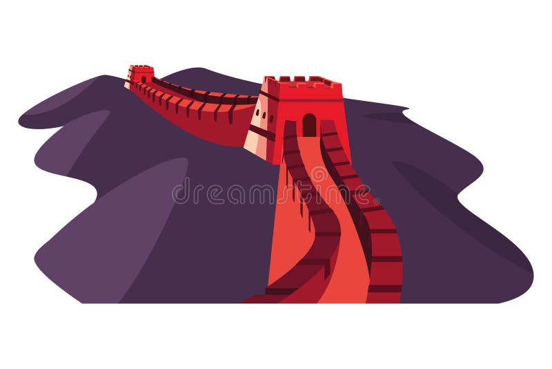 Grand mur de chine illustration de vecteur. Illustration du histoire ...