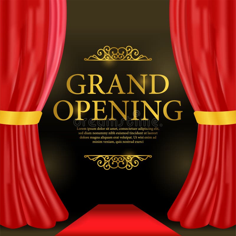 Grand Opening Luxury Party Celebration with Red Curtain and Carpet ...