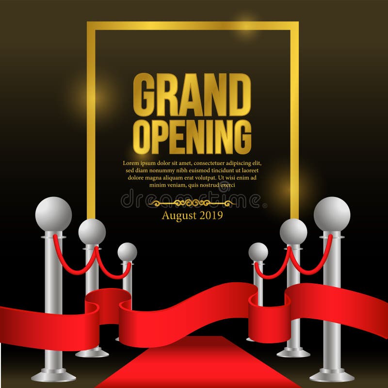 Grand Opening Luxury Party Celebration with Red Ribbon and Carpet Stock ...