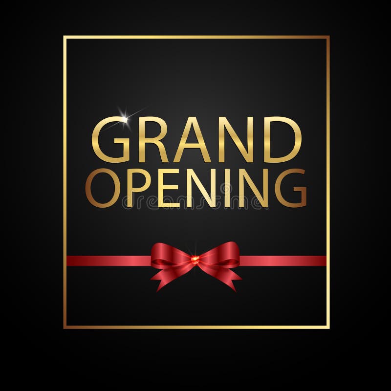 Grand Opening Banner with Bow Stock Vector - Illustration of shopping ...