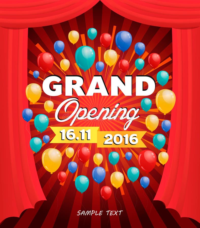 Grand Opening Banner Design Vector Illustration Stock Vector ...