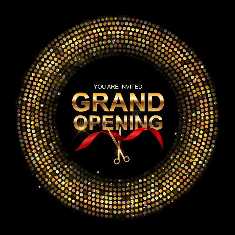 Grand Opening Card with Ribbon Background. Vector Illustration Stock ...