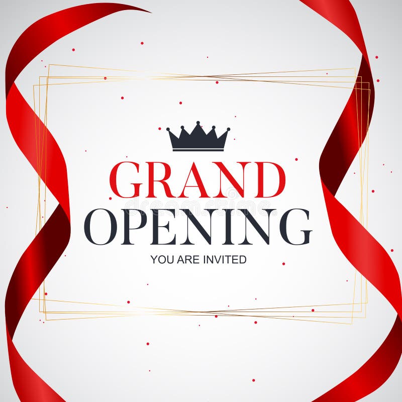 Grand Opening Card with Ribbon Background. Vector Illustration Stock ...