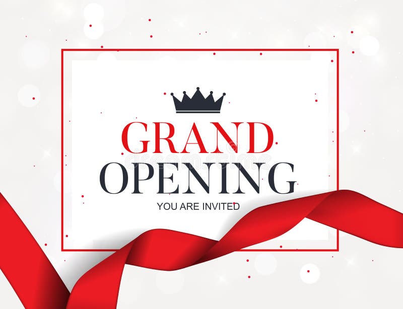 Grand Opening Card with Ribbon Background. Vector Illustration Stock ...