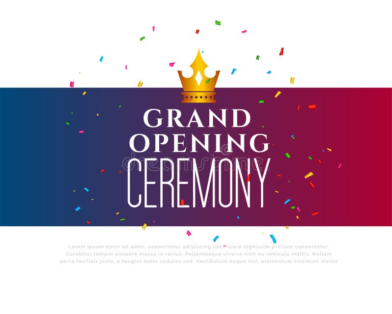Grand Opening Ceremony Celebration Template Stock Vector - Illustration ...