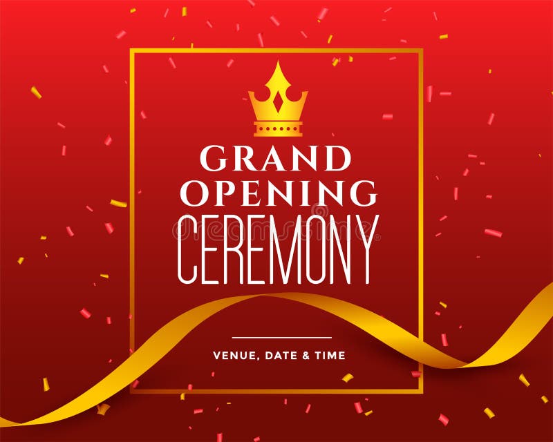 Grand Opening Ceremony Invitation Banner Template Stock Vector ...