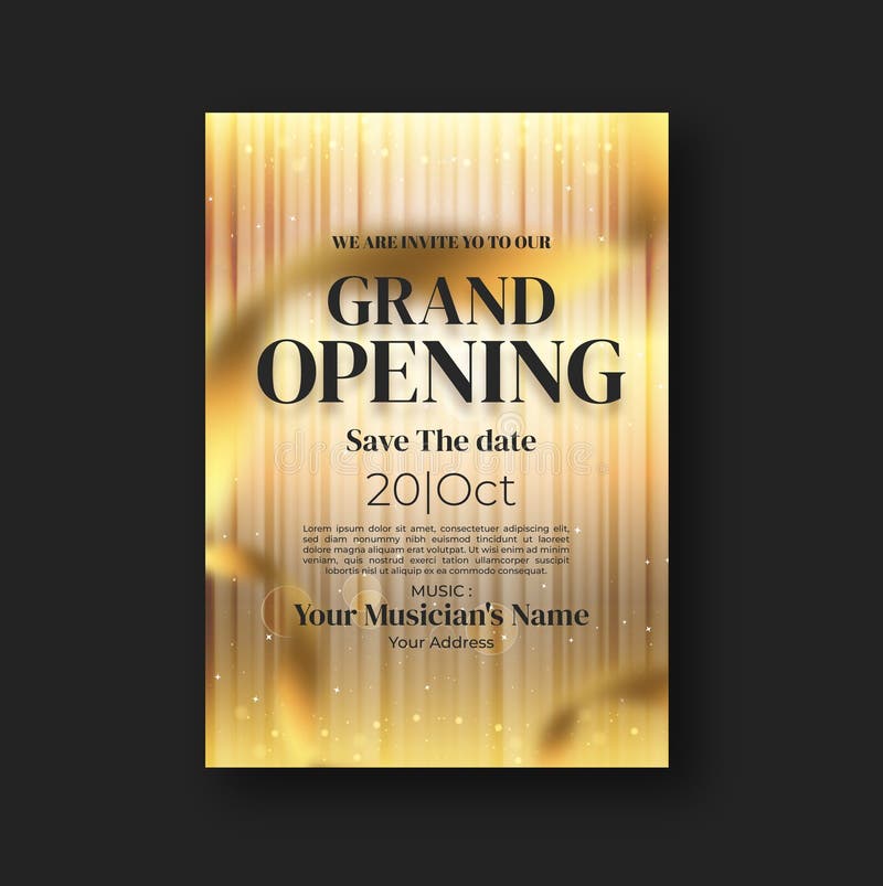 Grand Opening Ceremony Invitation or Flyer Design Stock Vector ...