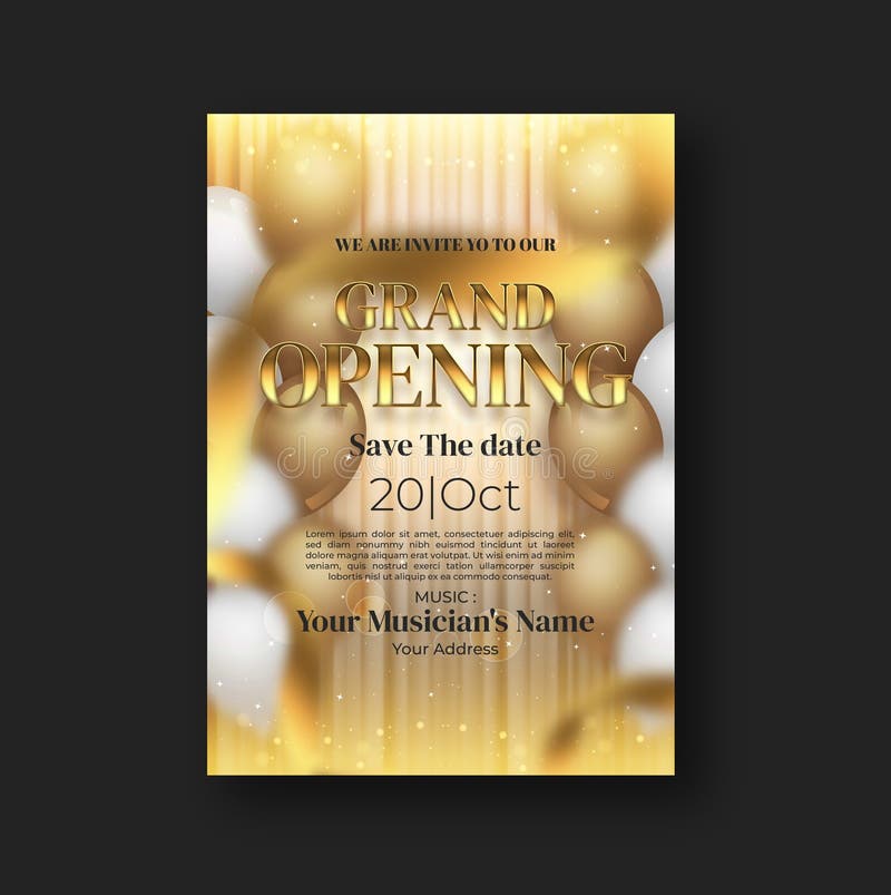 Grand Opening Ceremony Invitation or Flyer Design Stock Vector ...