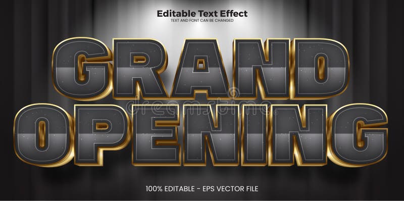 Grand Opening Editable Text Effect in Modern Trend Style Stock Vector ...